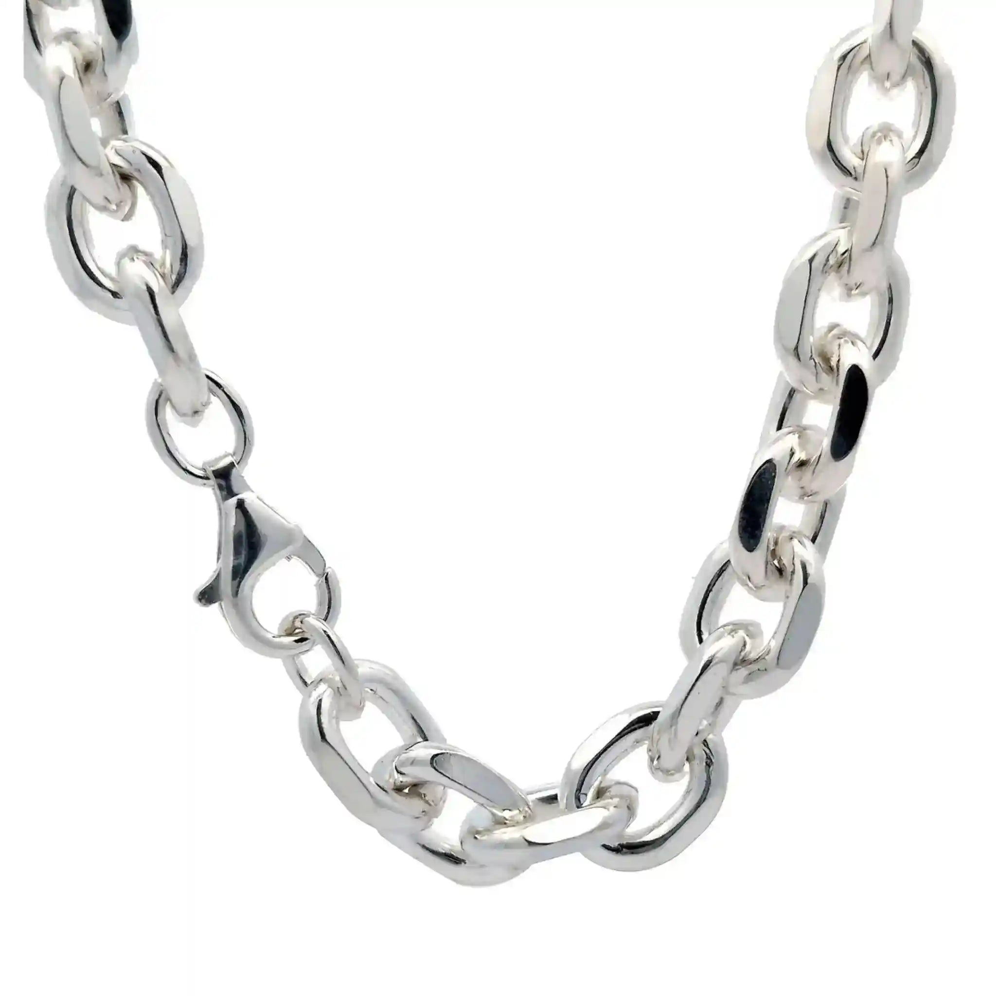 Silberkette Ankerkette diamantiert Halskette 8,8 mm massiv 925 Silber ...